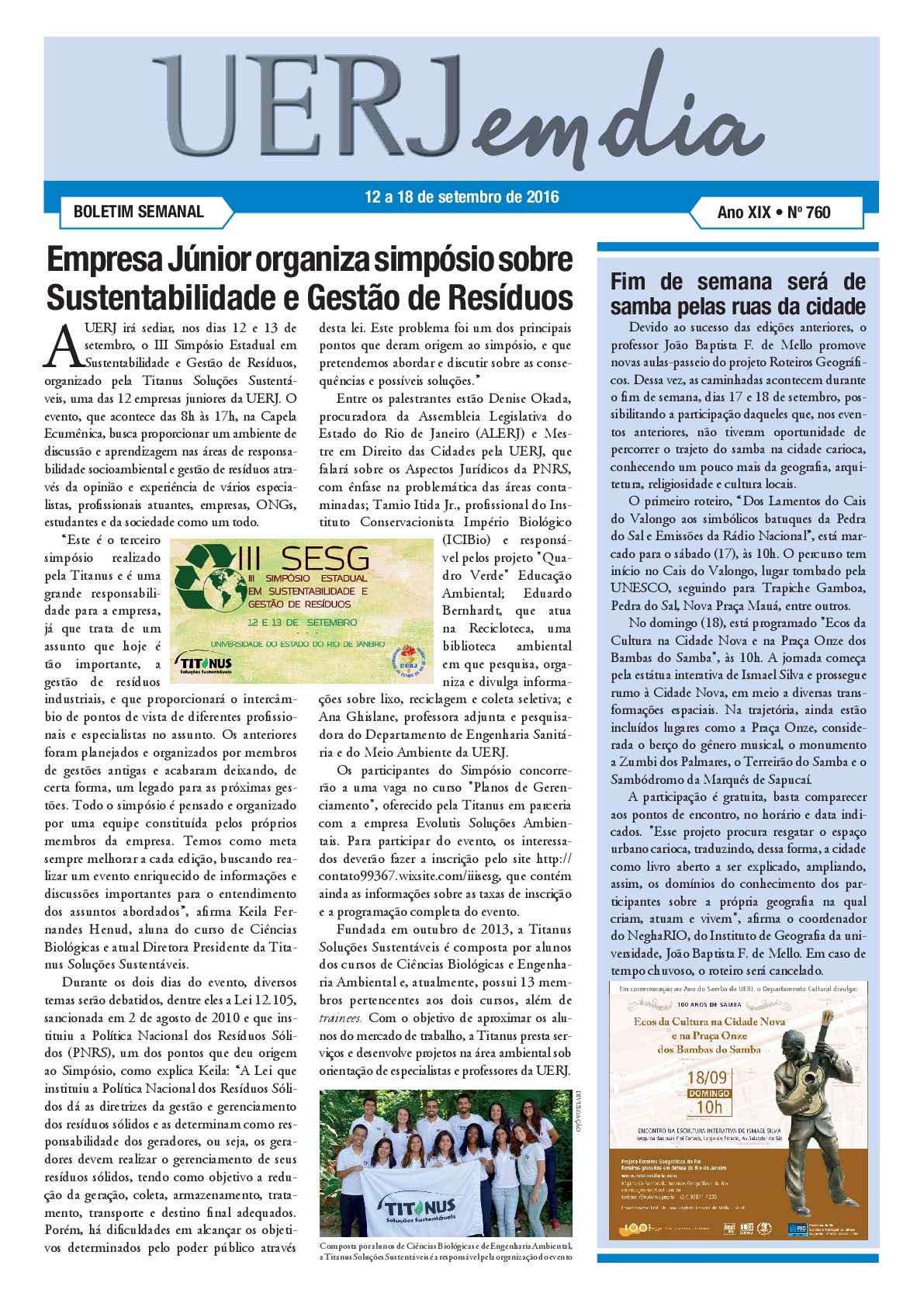 UERJ em dia - Edição 760 - UERJ - Universidade do Estado do Rio de Janeiro