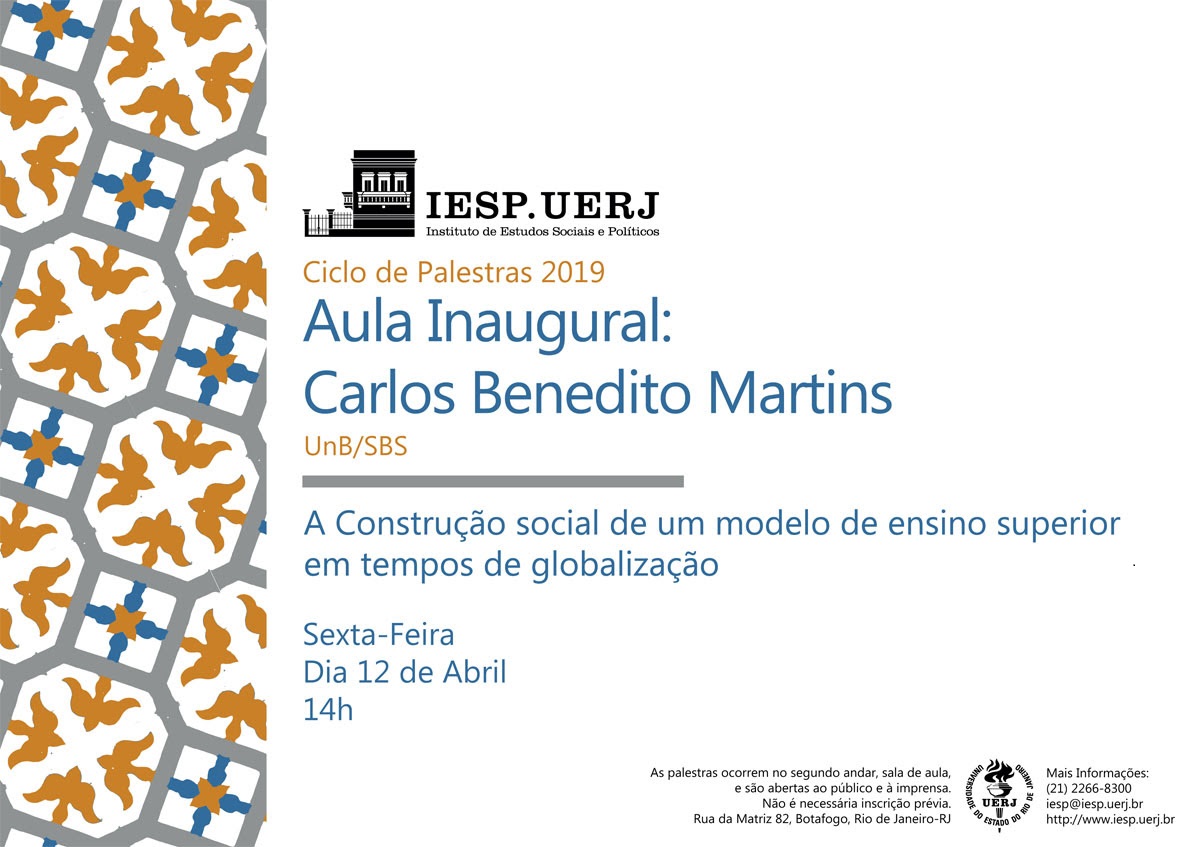 IESP apresenta aula inaugural com Carlos Benedito Martins - UERJ ...